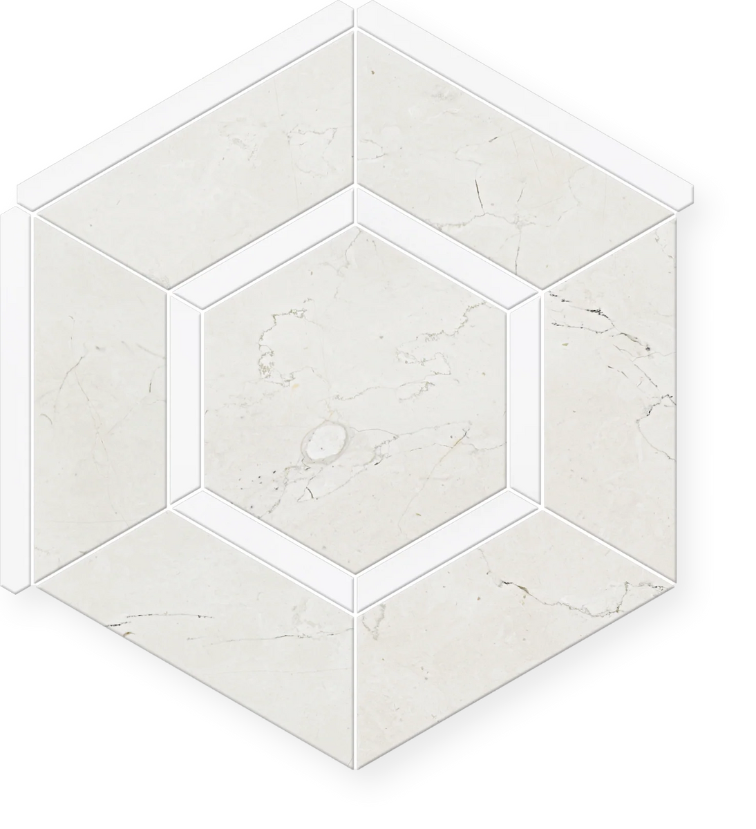 Free Nova Marble Mosaic Sample - Hand-Cut Hexagon Tile | Zavora Tile